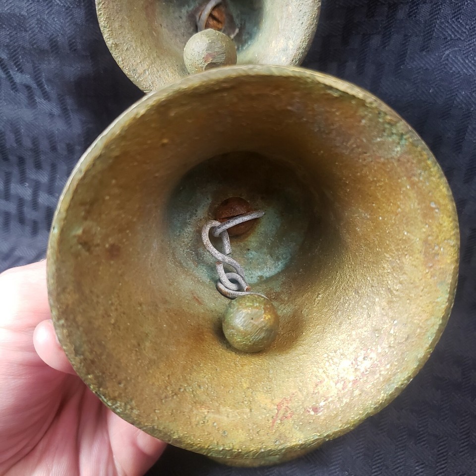 Old Vintage Antique Original Cast Brass Bell Triple Door Ringer | eBay