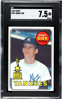 Bobby Cox 1969 Topps Baseball Rookie Card (RC) #237 Yankees - SGC ...