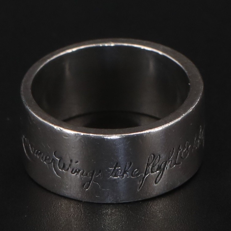 VTG Sterling Silver - DESIGNER "Wings Take Flight" Band Ring Size 9 ...