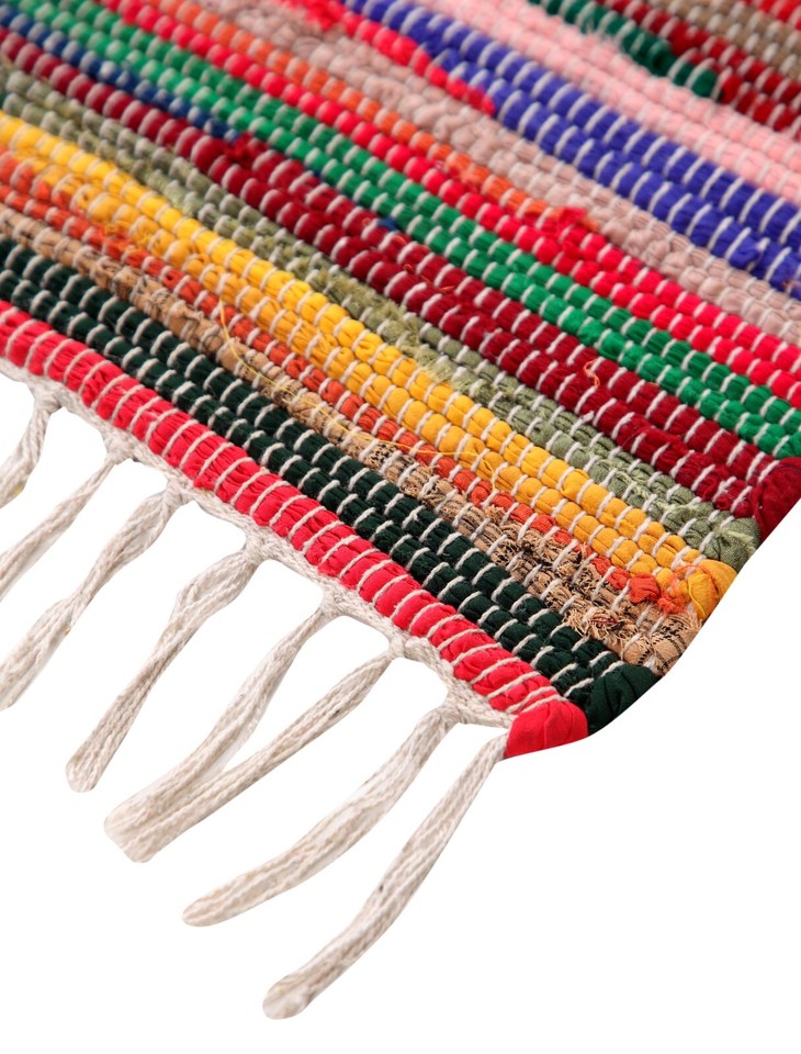 Rug Rag Rugs Multi Colour Mat Recycled Cotton Hand Woven Chindi Mats ...