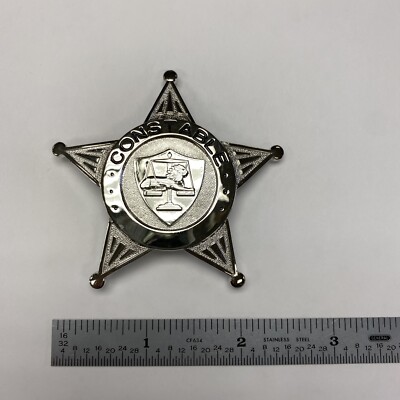 Constable Badge Silver Star W/Lion & Scales - Safety Pin Backing - NEW ...