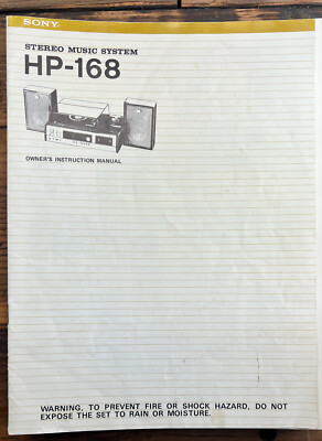 Sony HP-168 Stereo Owner / User Manual *Original* | eBay