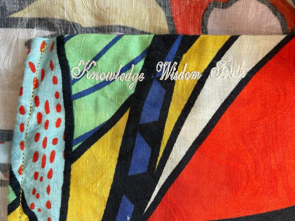 Vtg Women's Robert Graham Ltd Ed Priscilla Cuban Mod Floral Color Block ...