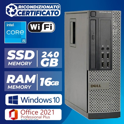 Pc Computer Desktop Fisso Ricondizionato Dell i5 16Gb Ram 240Gb SSD ...
