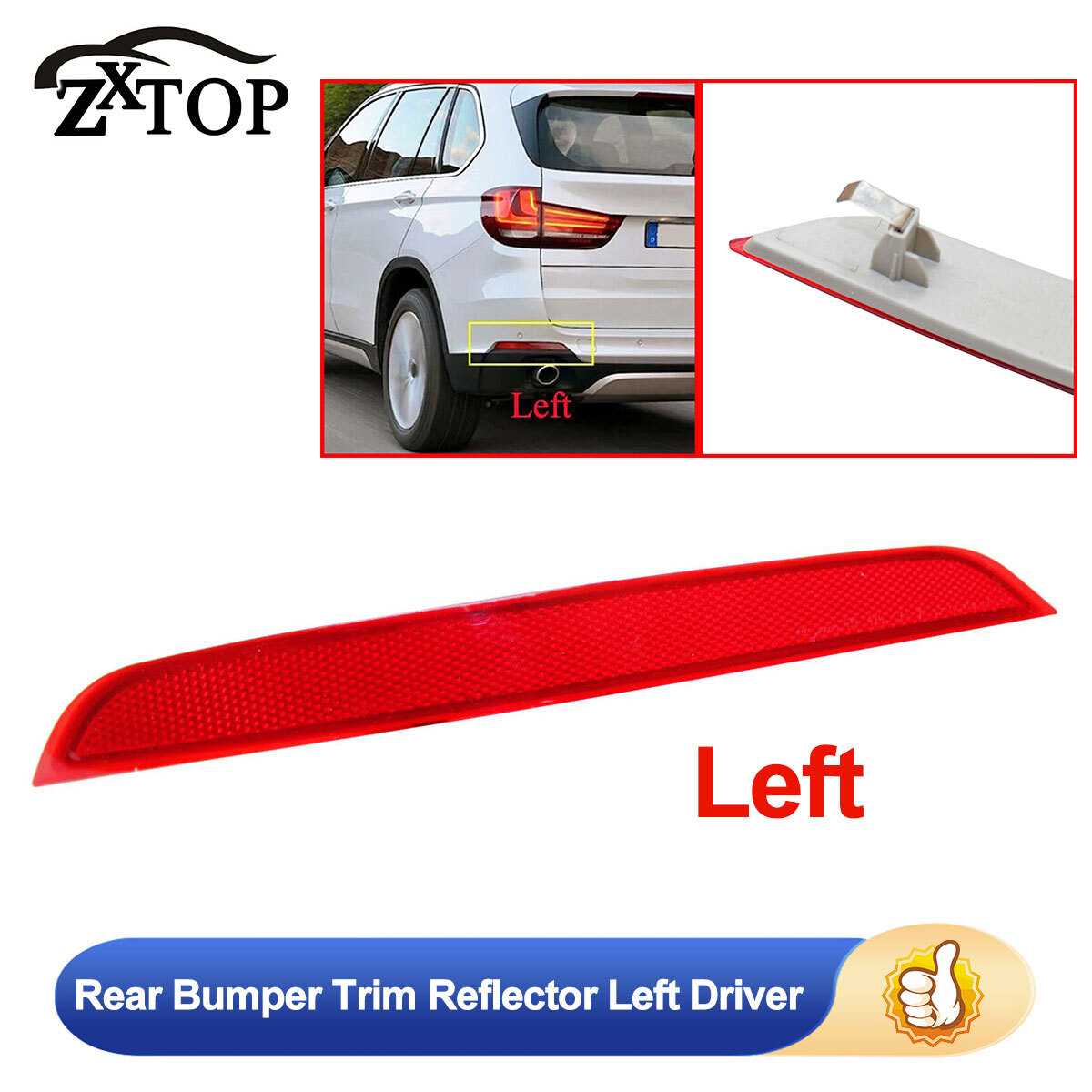 Fit For X5 BMW 2014-2018 63147290091 Rear Bumper Trim Reflector Left ...