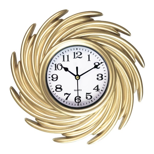 10 Inch Small Boho Wall Clocks Battery Operated, Gold Analog Wall Clock ...