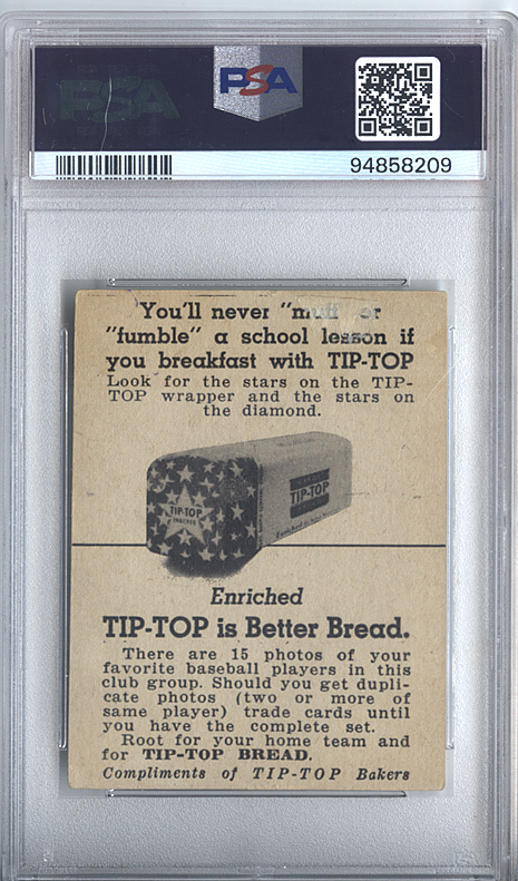1947 Tip-Top Bread Charlie Keller New York A.L. PSA 2 w/Scarce Back ...