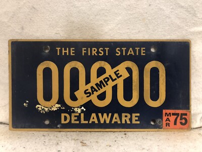 1975 Delaware Sample License Plate | eBay