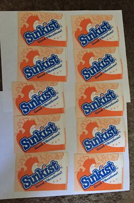 TEN - OLD SUNKIST ORANGES SODA GOOD VIBRATIONS! STICKERS | eBay