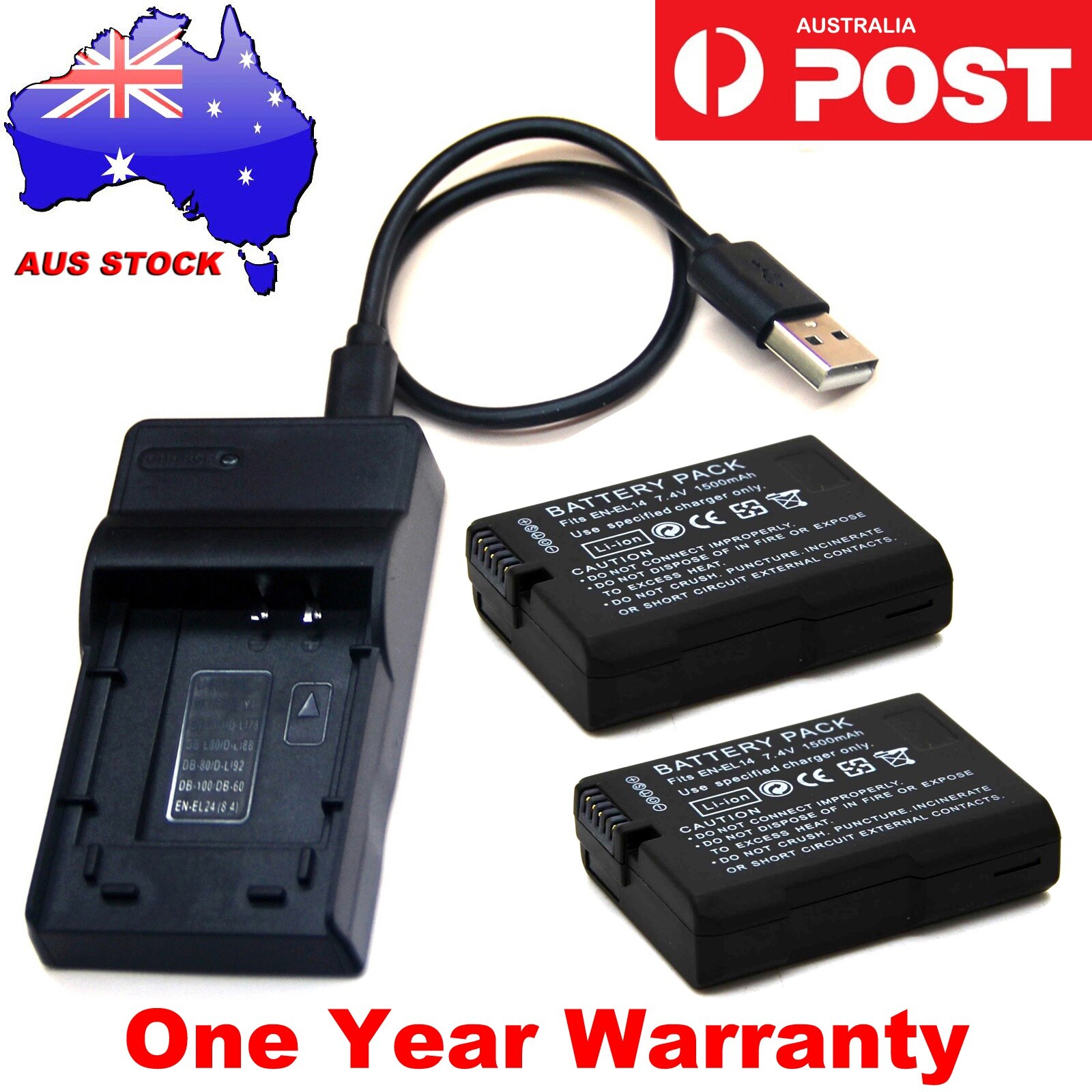 Battery / USB Charger For Nikon D3100 D3200 D3300 D3400 D3500 Digital ...