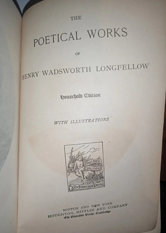 1883 Longfellow's Poems | Household Edition | Riverside Press | eBay
