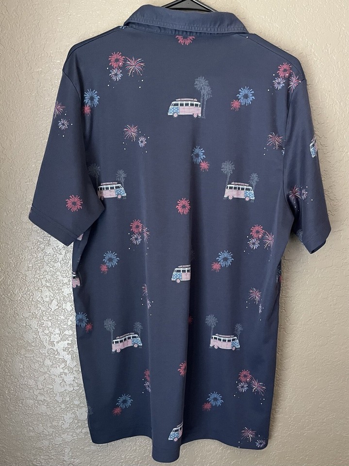 Travis Mathew July 4th Golf Polo Shirt w/ Bluejack National Logo Size ...