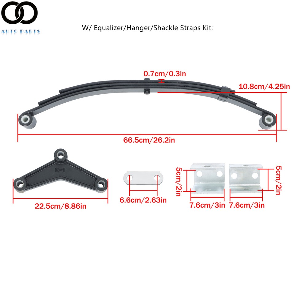 4000lb Tandem Trailer Axle Suspension 2000lb Springs & U-bolt/Hanger ...