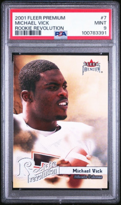 2001 Fleer Premium Michael Vick #7 (REVOLUTION) PSA 9 MINT (ROOKIE ...