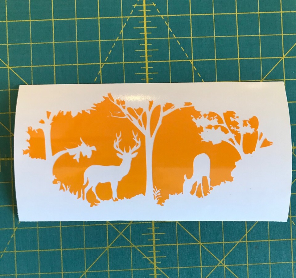 Deer Scene Decal Hunting Wildlife Die Cut Vinyl car truck window Decal ...