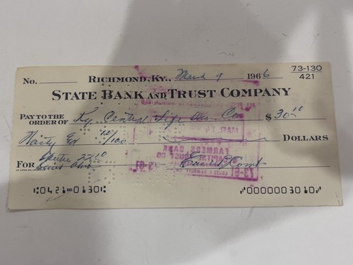 Earle Combs Signed Hand Written Personal Check 1966 | eBay