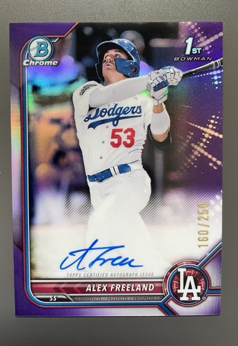 2022 Bowman Draft Alex Freeland 1st Bowman Purple /250 Auto #CDA-AF Dodgers | eBay