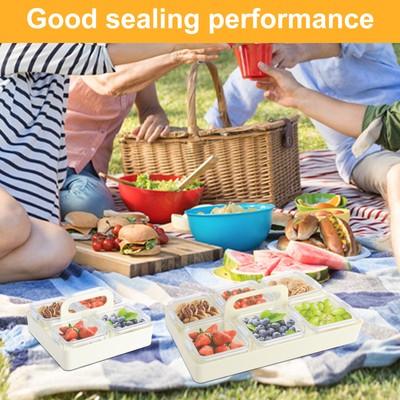 Clear Divided Serving Tray Divided Serving Tray with Lid Versatile ...