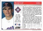 1994 Score Rookie Prospect Benji Gil 606 Texas Rangers Baseball Card | eBay