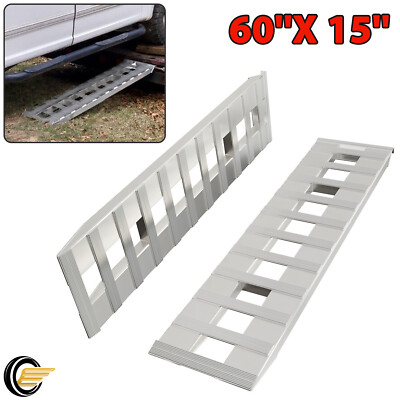 Pair For 60''X15" Aluminum Ramps 6800 LBS Truck Car Auto Trailer Ramps ...