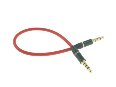 Jack Su Jack 4 Poli 3.5mm Audio Stereo Aux Cavo 25cm per Telefono ...