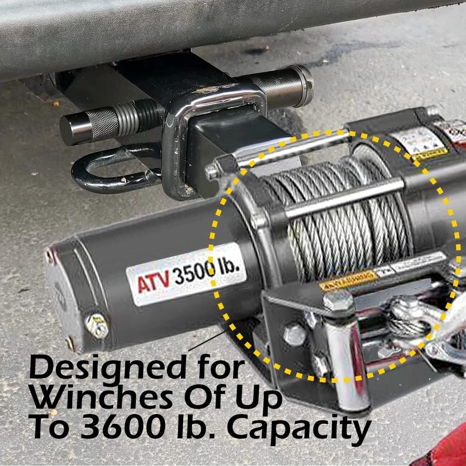 ATV UTV 2" Receiver Universal Hitch Winch Mount 3600 lbs Capacity Winch ...
