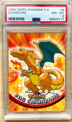 1999 Topps Pokemon Charizard BLUE LOGO Series 1 TV 🔥 PSA NM-MINT 8 | eBay