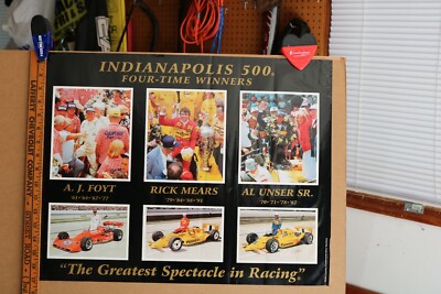 INDIANAPOLIS 500 4 TIME WINNERS POSTER (PRE HELIO) 18 X 24 COLOR ...