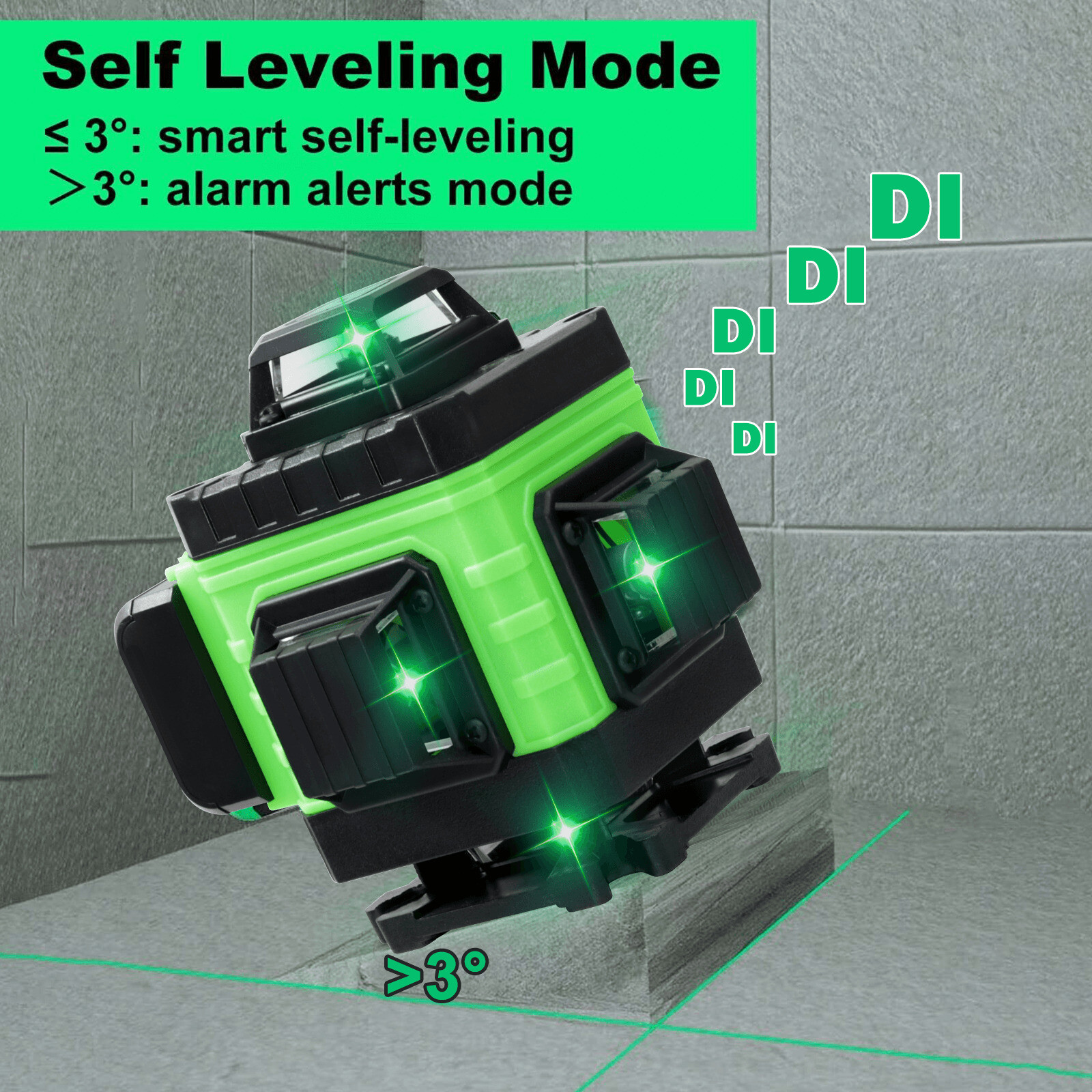 4D 16 Lines Laser Level Self Leveling 360° Cross Line Measure Tool with ...