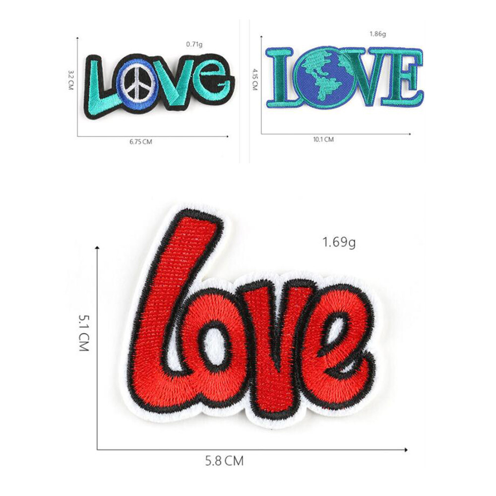 11 pcs DIY Words Patches Embroidery Iron On/Sew On Applique for Clothes ...