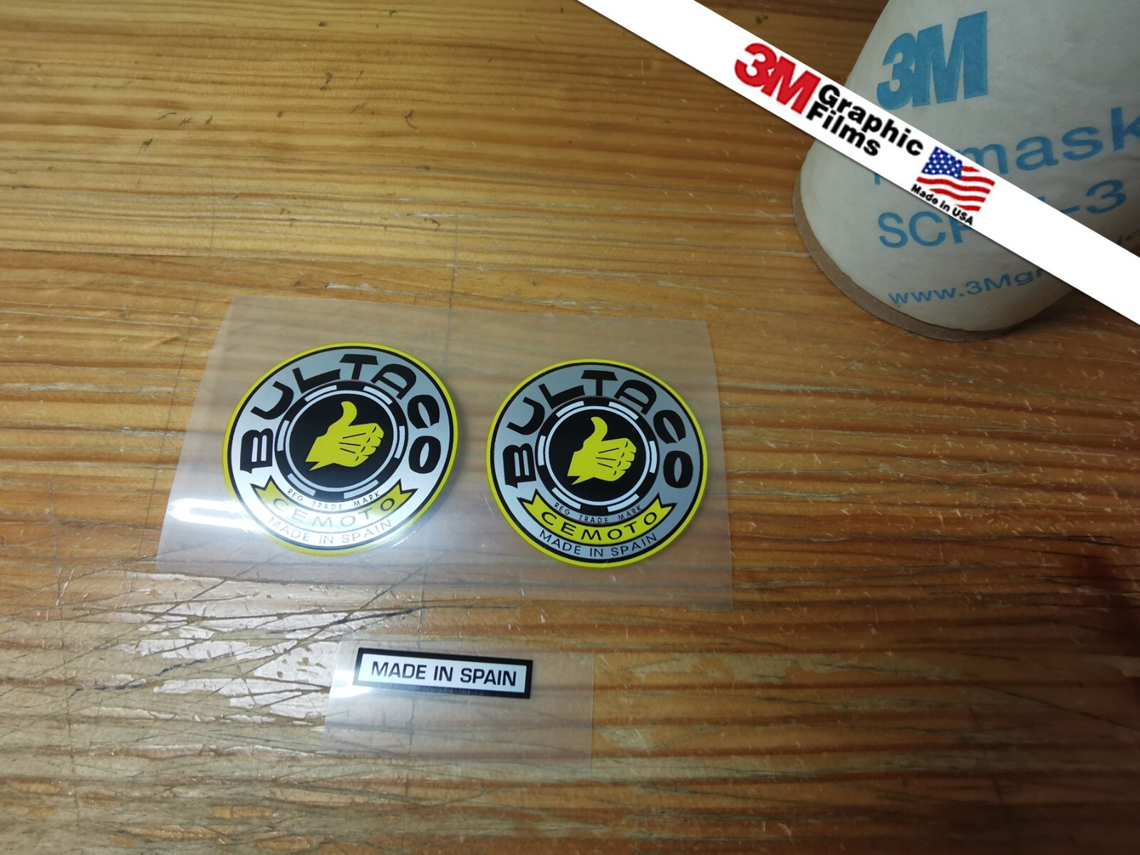Bultaco emblem fuel tank decal set vinyl badges X3 adesivi autocollants ...