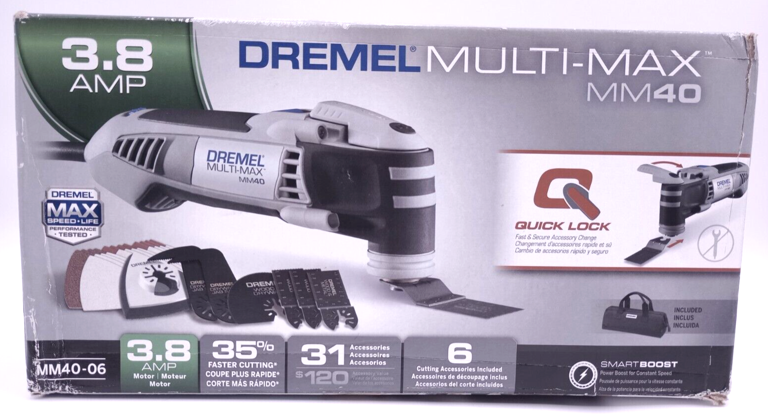 Dremel MM40-06 Multi-Max 3.8-Amp Oscillating Tool Kit with Quick-Lock ...