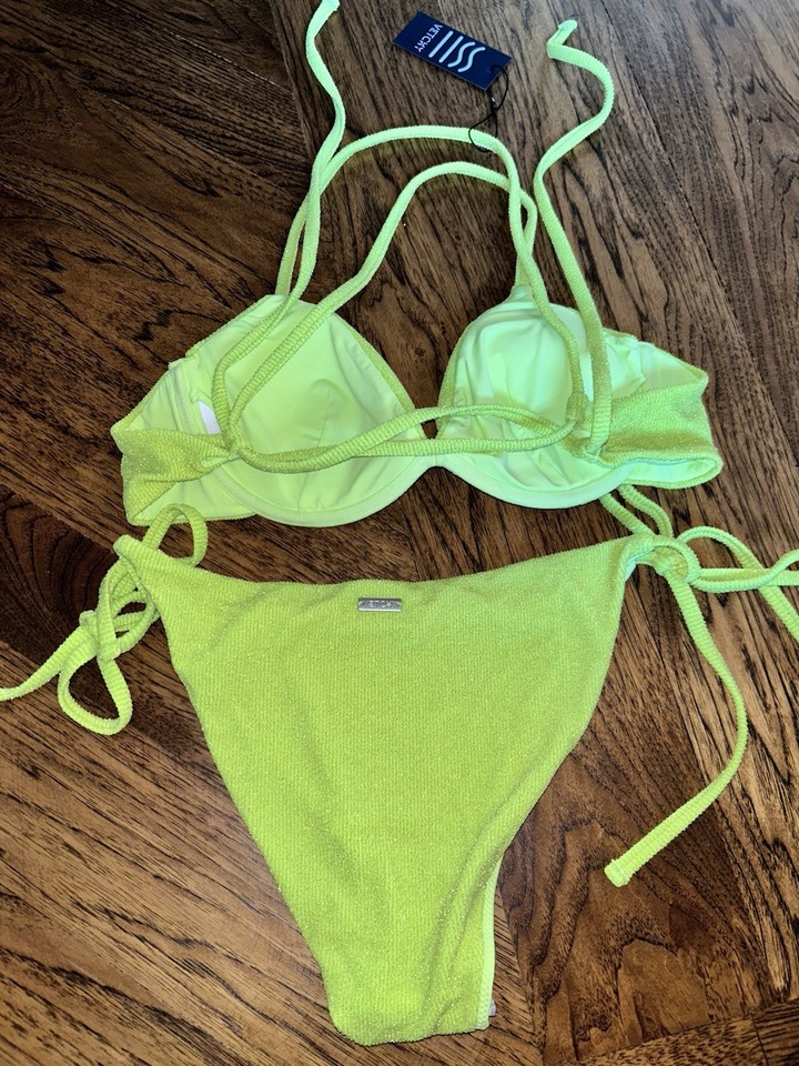 Vetchy Portofino Bikini Neon Lurex Set SZ L Lg Large 2pc New Bathing ...