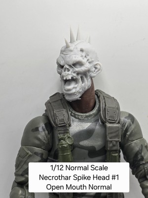 3d Printed NECROTHAR ZOMBIE OPEN MOUTH Head#1 1/12 Classified/Legends ...