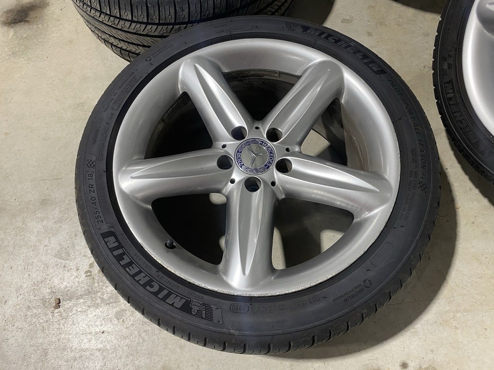18" Wheel Rim Set + Michelin Tires OEM 03-06 Mercedes R230 SL500 SL600 ...
