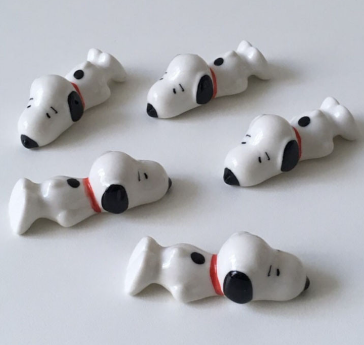 2x Peanuts Snoopy SPOON REST Chopstick REST Ceramic [2 pc Set ] + TRACK ...