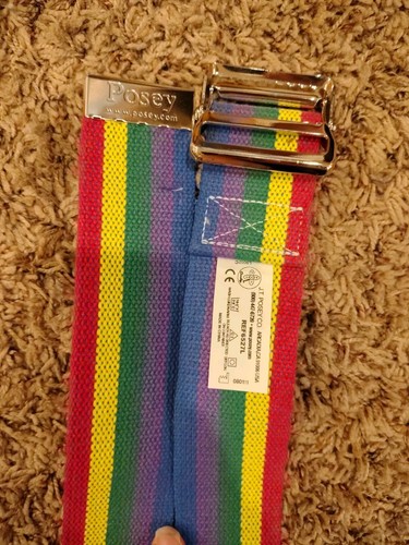 Posey Transfer Gait Belt Rainbow 72" Long PT Rehab Fall Risk Therapy ...