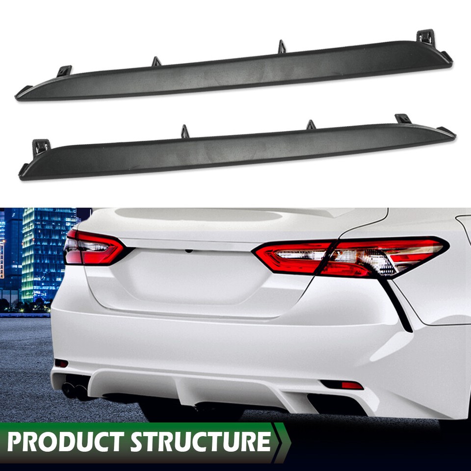 2x Rear Bumper Lower Plate Trim Molding Cover For 2018-2021 Toyota ...