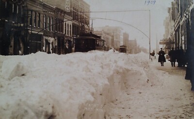 Vintage 1909 Mankato Minnesota Front Street Nice Winter Scene RPPC ...