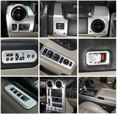 Chrome Silver Interior Central Control Cover Trim Kit For Hum*mer H*2 ...