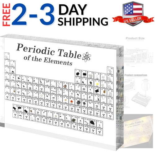 Periodic Table Acrylic Display with 83 Real Elements Educational Science Gift | eBay