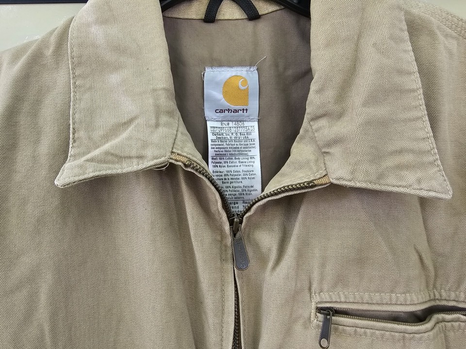 Vintage Carhartt Khaki Jacket RN 14806 Size Men’s XL Nylon Lined | eBay