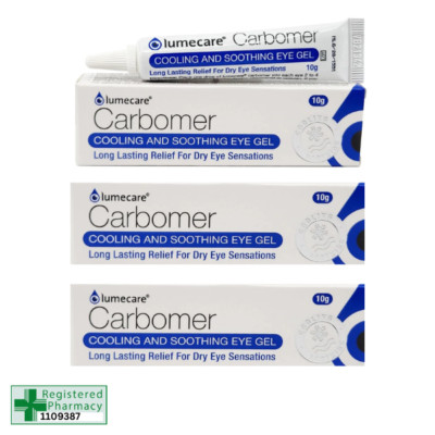 3x Carbomer Liquid Eye Gel 0.2% 10g -(Viscotears Alternative) Dry Sore ...
