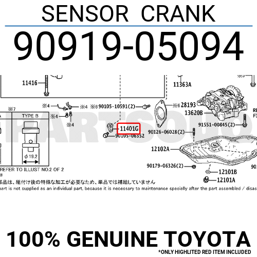 9091905094 Genuine Toyota SENSOR CRANK 90919-05094 | eBay