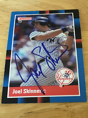 JOEL SKINNER NEW YORK YANKEES SIGNED DONRUSS 1988 CARD #474 AUTOGRAPH ...
