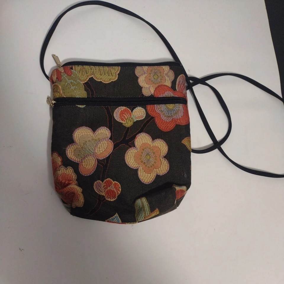 Danny K ~ ~ tapestry crossbody handbag ~ multi Flowers blossom | eBay