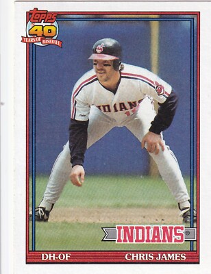 1991 Topps #494 Chris James MLB Cleveland Indians + (Yes 3 Free Mystery ...