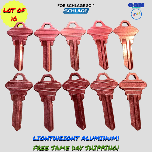 Schlage SC-1 - 10 PACK PINK Lightweight Aluminum Titanium Key Blanks | eBay