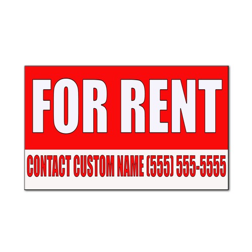 For Rent Custom Name Phone Number Red Corrugated Car Door Magnet Sign ...