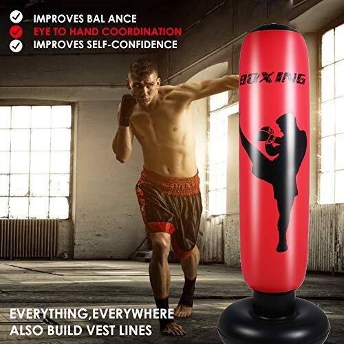 67 Inch Freestanding Inflatable Punching Bag for Karate Taekwondo ...